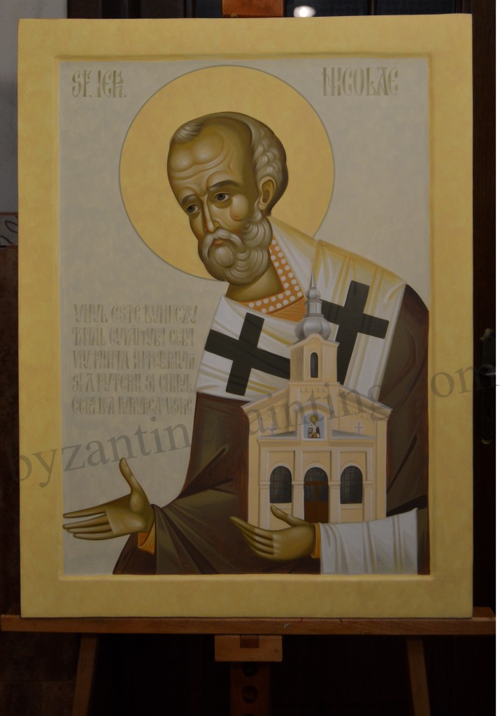 Saint Nicholas byzantine icon painted – Byzantine Icon Painting